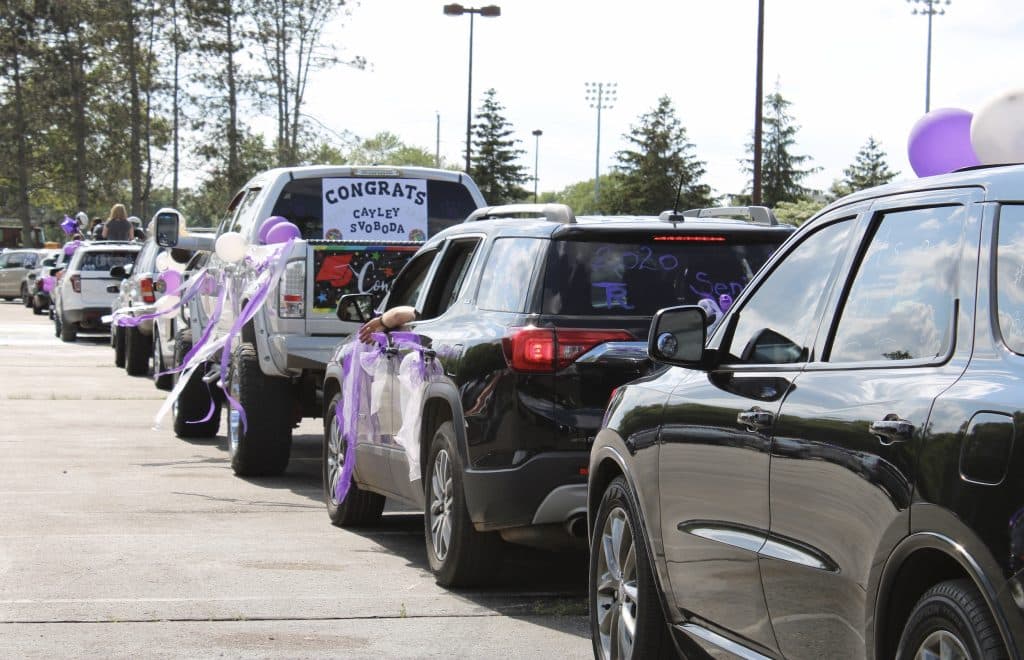 Three Rivers High School seniors celebrate graduation with 93-vehicle ...