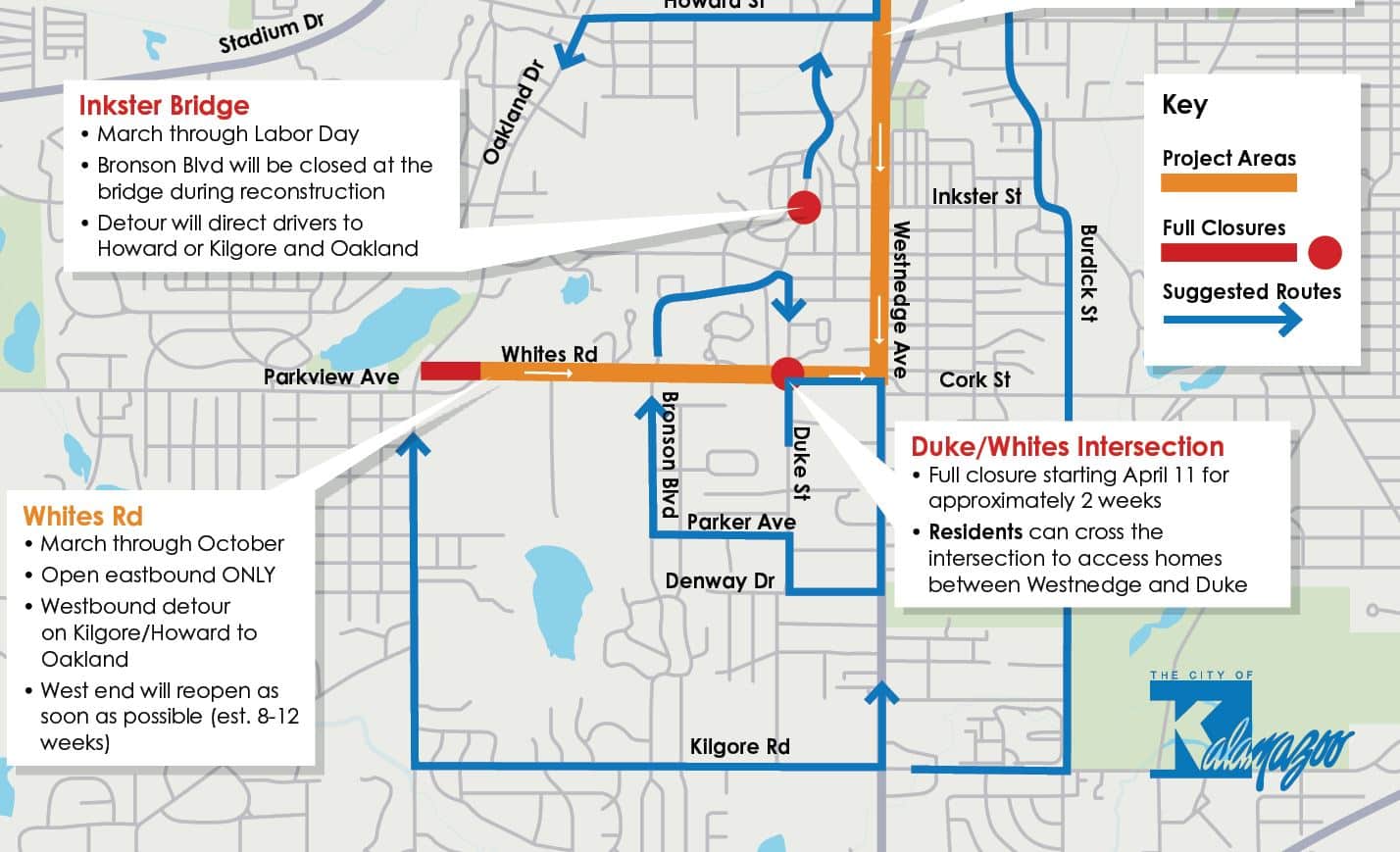 City of Kalamazoo announces upcoming road closures – Watershed Voice